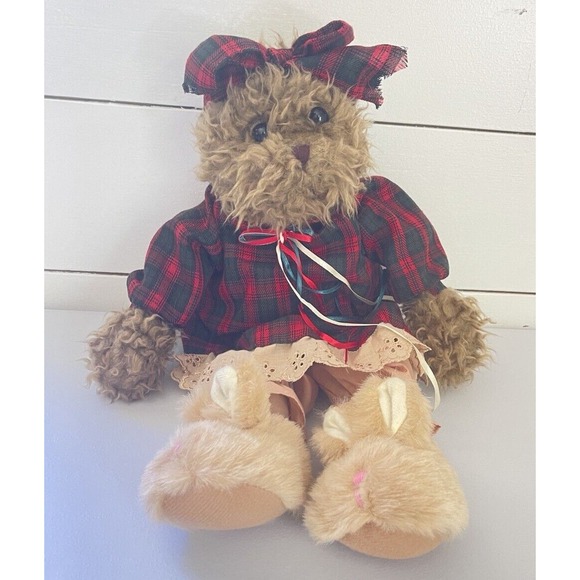 ABC DISTRIBUTING | Toys | Abc Distributing Teddy Bear Plaid Gown Pjs ...